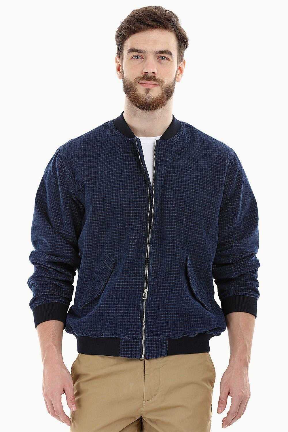 Indigo Corduroy Bomber Jacket – Zobello