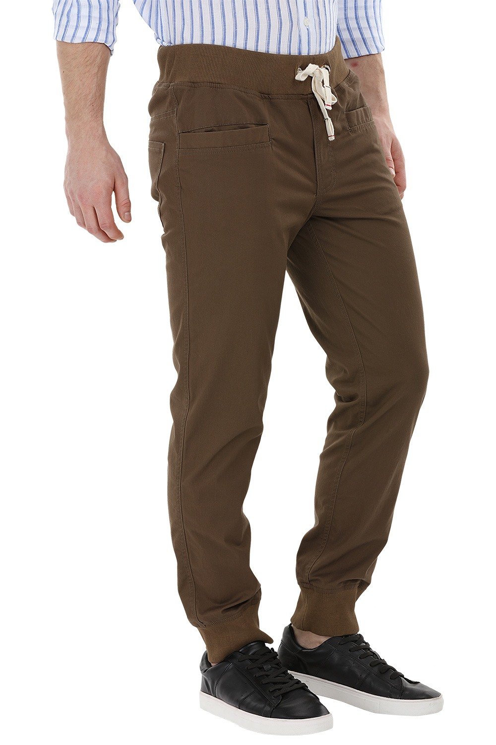 Buy Online Drawcords Olive Cuff Joggers for Men online at Zobello