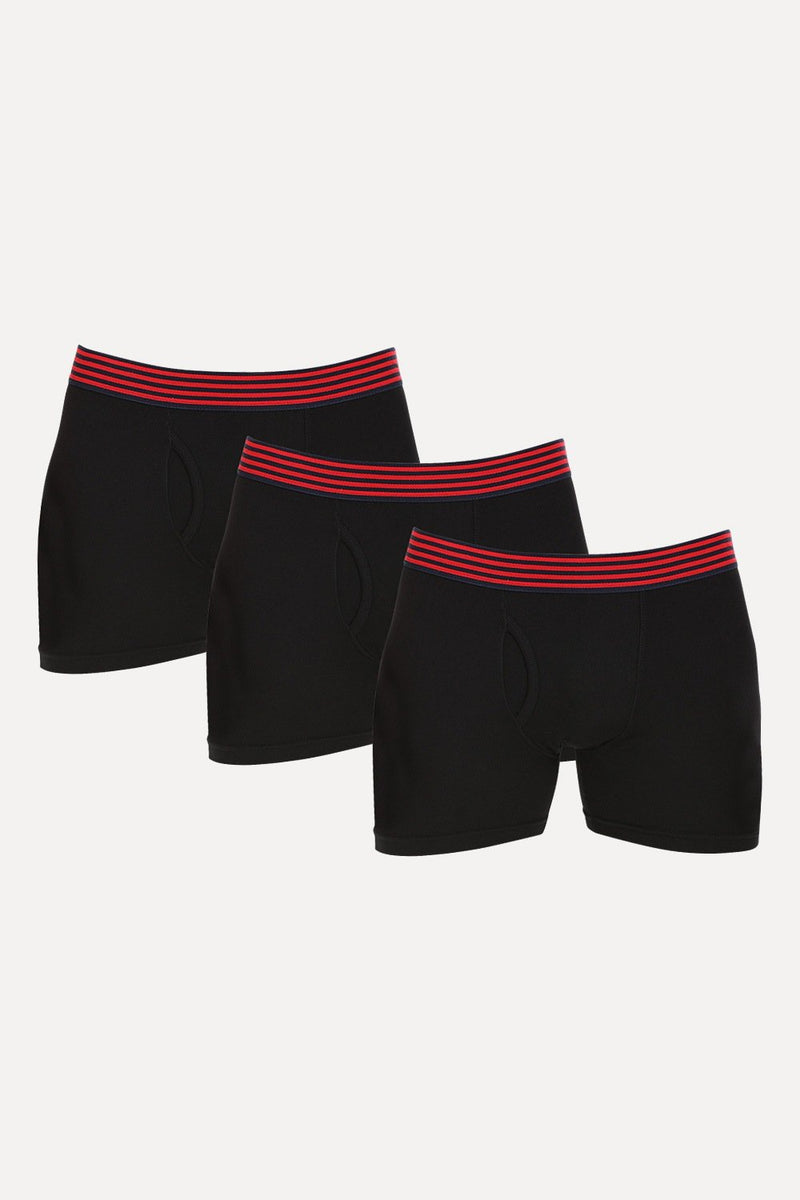 Solid Black Side Fly Boxer Briefs | innerwear for Men Online at Zobello